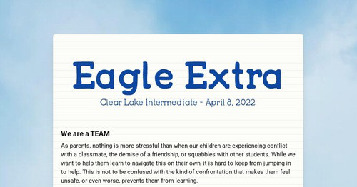 Eagle Extra | Smore Newsletters for Education
