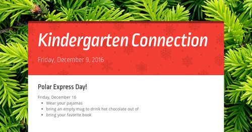 Kindergarten Connection | Smore Newsletters