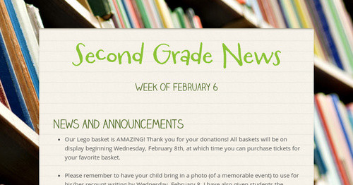 Second Grade News | Smore Newsletters