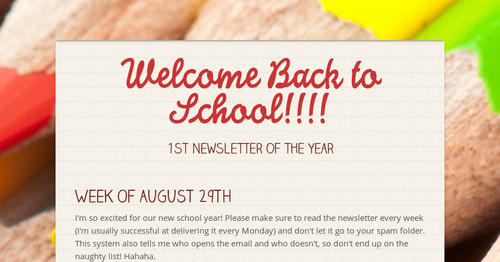 Welcome Back to School!!!! | Smore Newsletters
