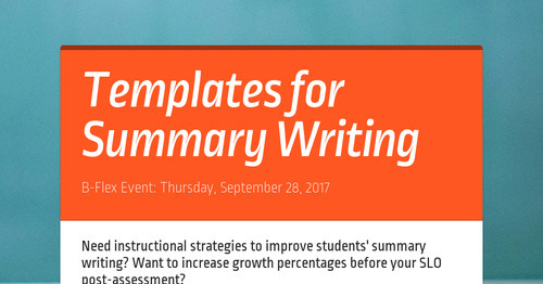 Templates for Summary Writing