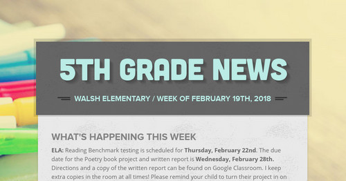 5th Grade News | Smore Newsletters