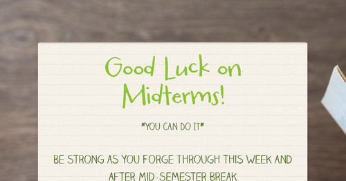 Good Luck on Midterms! | Smore Newsletters