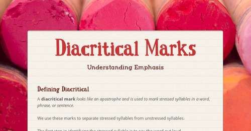 Diacritical Marks