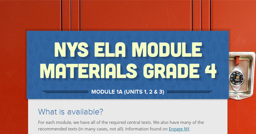 NYS ELA Module Materials Grade 4 Smore Newsletters NYS ELA Module Materials Grade 4 Smore Newsletters