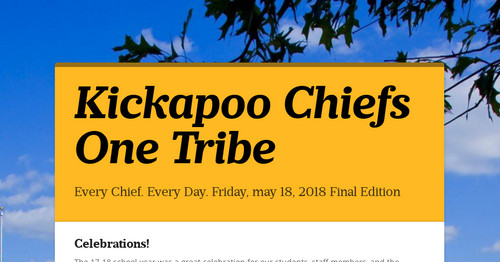 Kickapoo Chiefs One Tribe | Smore Newsletters