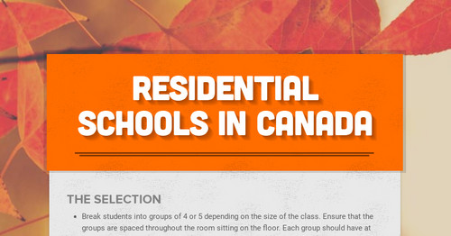 Residential Schools in Canada