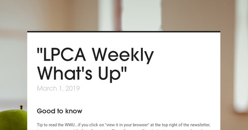 "LPCA Weekly What's Up"