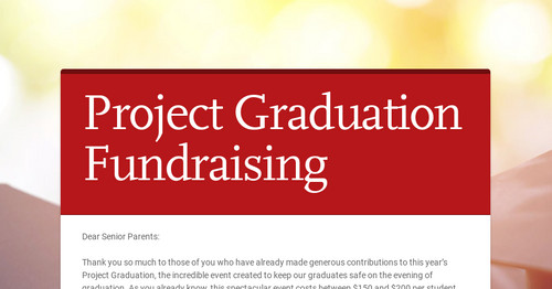 Project Graduation Fundraising