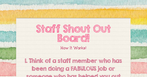 Staff Shout Out Board! | Smore Newsletters for Education