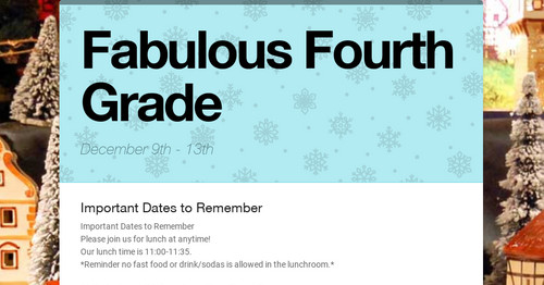 Fabulous Fourth Grade | Smore Newsletters