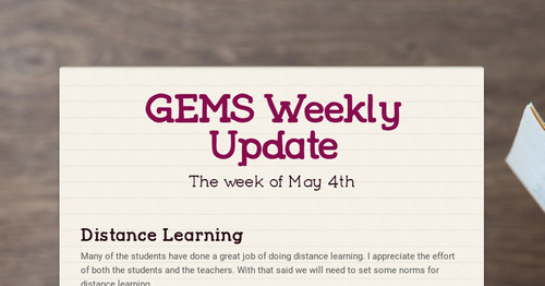 GEMS Weekly Update Smore Newsletters gems-weekly-update-smore-newsletters