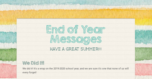 End of Year Messages | Smore Newsletters for Education