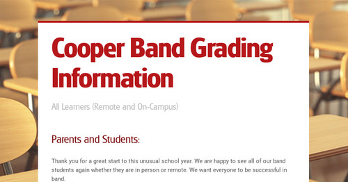 Cooper Band Grading Information Smore Newsletters
