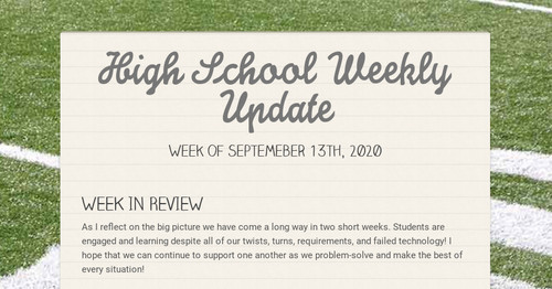 High School Weekly Update | Smore Newsletters for Education