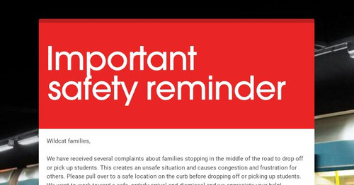 Important safety reminder