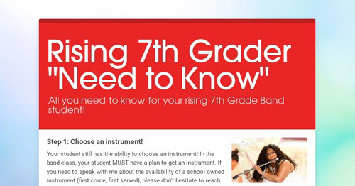 Rising 7th Grader Need To Know Smore Newsletters Rising 7th Grader Need To Know Smore Newsletters