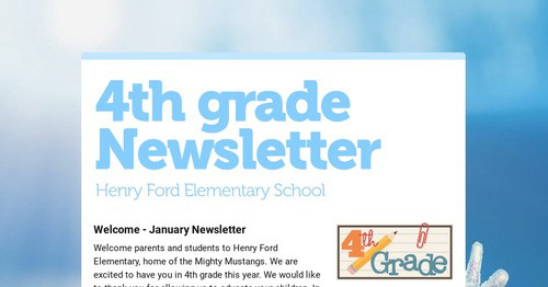 4th grade Newsletter